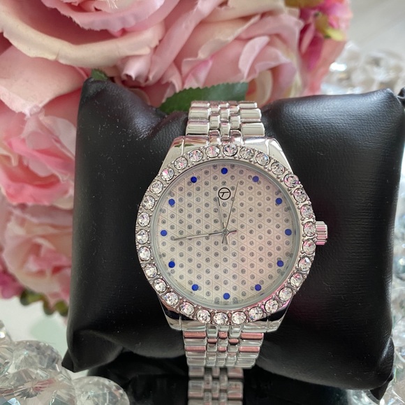 Other | Mens Bling Iced Out Silver Flashy Cuban Watch | Poshmark